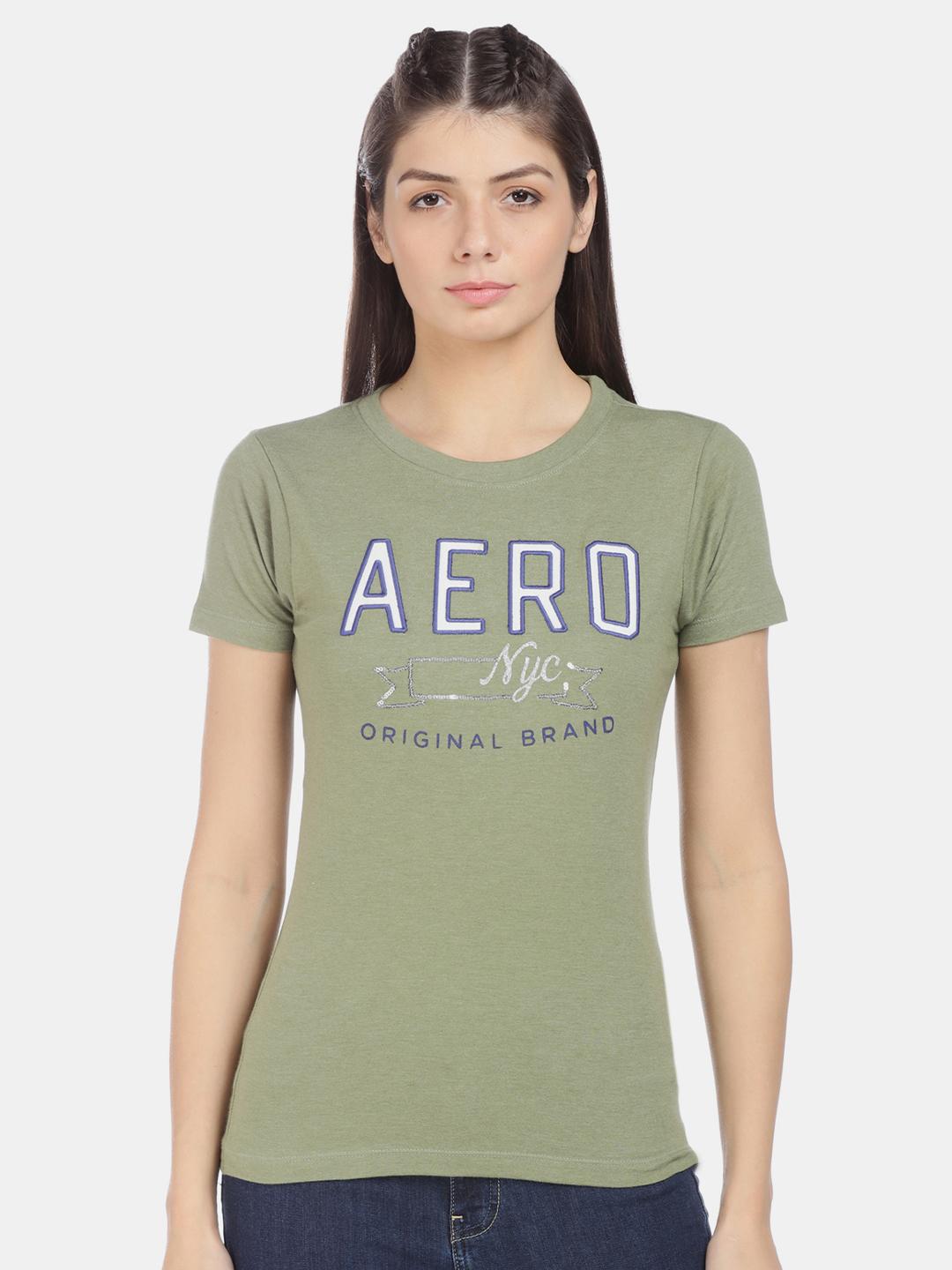 Buy Aeropostale Women Green Printed Round Neck T Shirt - Tshirts for ...
