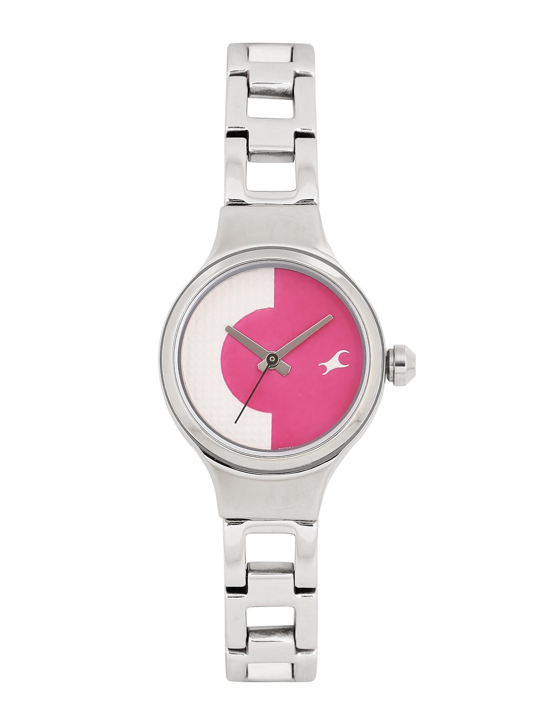 Buy Fastrack Women Pink & White Textured Dial Watch 6134SM02 - Watches ...