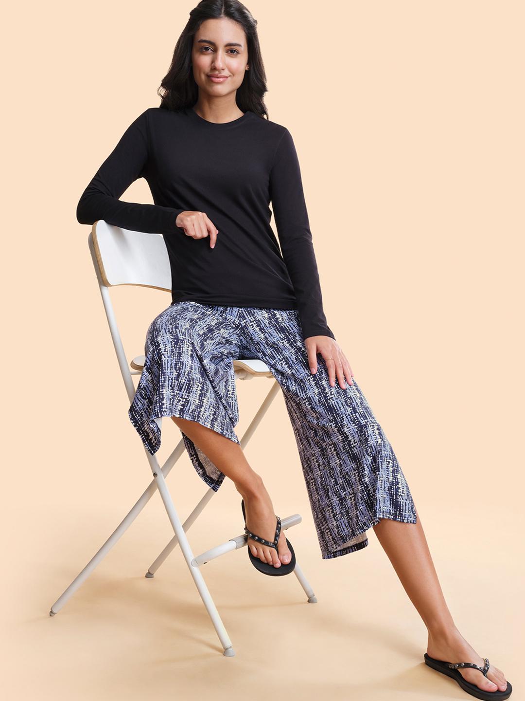 Buy Enamor Women Solid Basic Crew Neck Stretch Cotton Lounge T Shirts E057 - Tshirts for Women ...