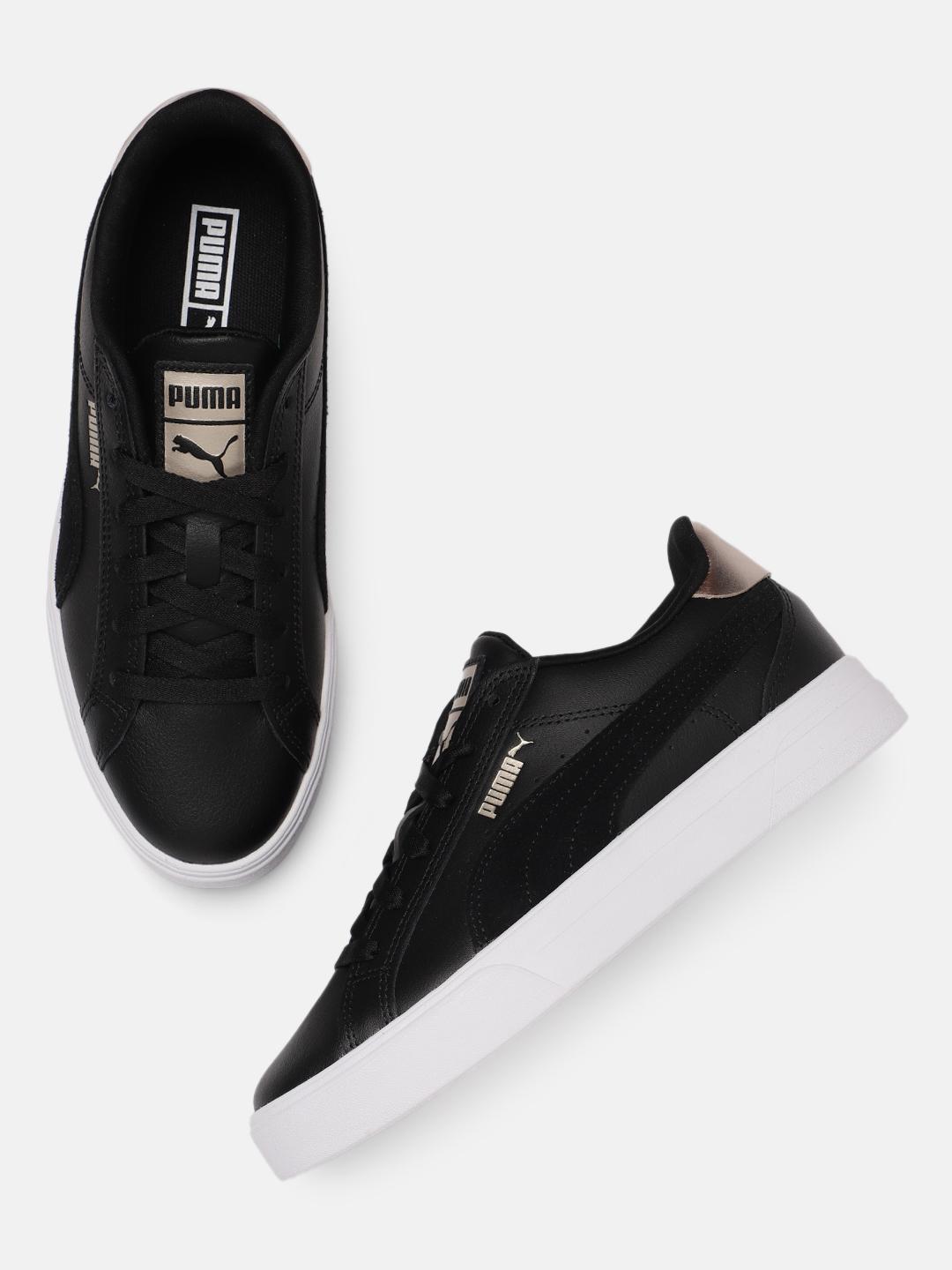 Buy Puma Women Black Ana Metallic Leather Sneakers - Casual Shoes for ...