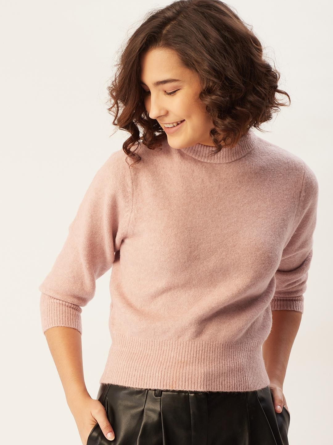 Buy MANGO Women Pink Pullover - Sweaters for Women 13534840 | Myntra