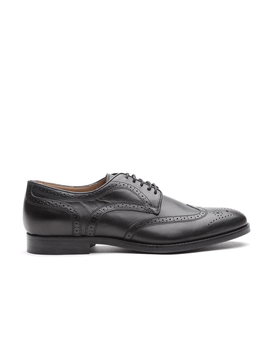 Buy GEOX Respira Men Black Italian Patent Leather Brogues - Formal ...