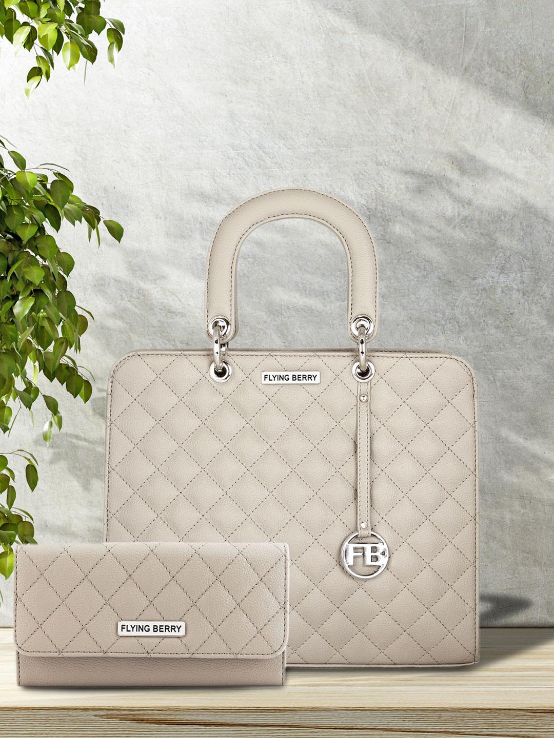 Buy FLYING BERRY Grey Solid Handheld Bag Combo - Handbags for Women ...