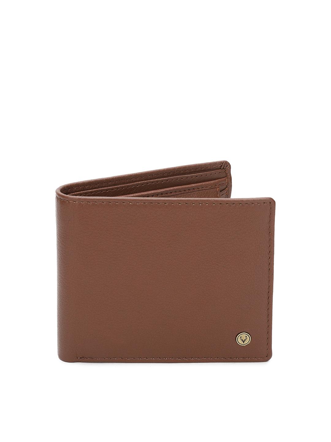 Buy Allen Solly Men Brown Solid Two Fold Leather Wallet - Wallets for ...