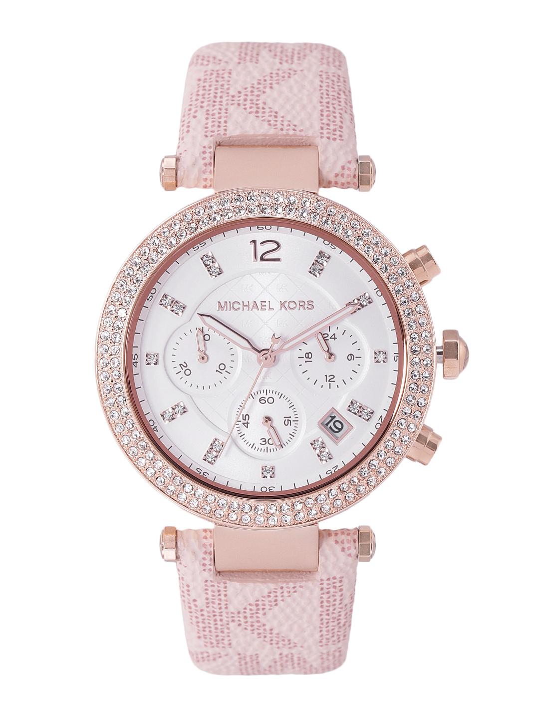 Buy Michael Kors Women White Parker Chronograph Watch MK6935 - Watches ...