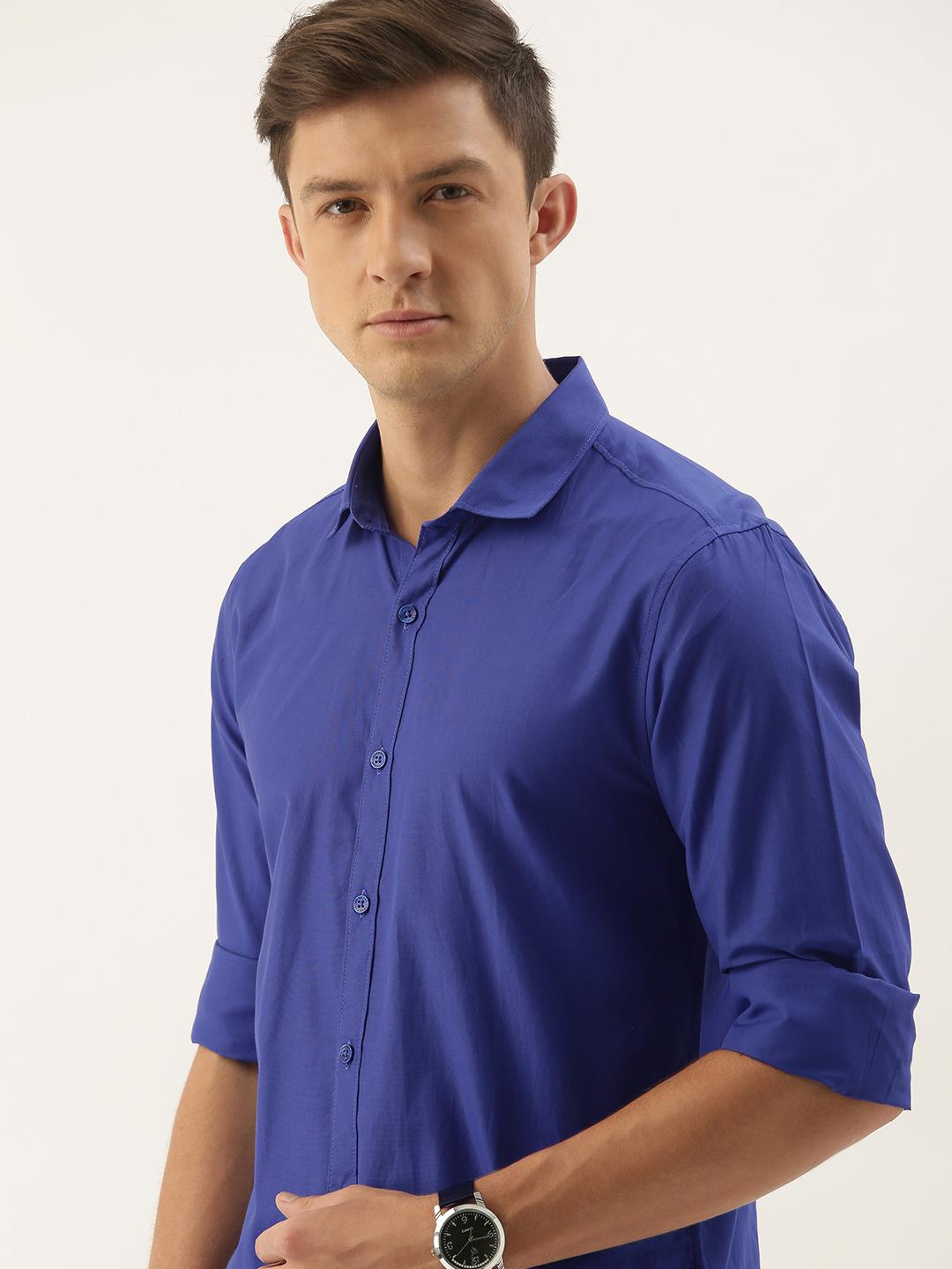 Buy INVICTUS Men Easy Care Blue Formal Shirt - Shirts for Men 13765748 ...
