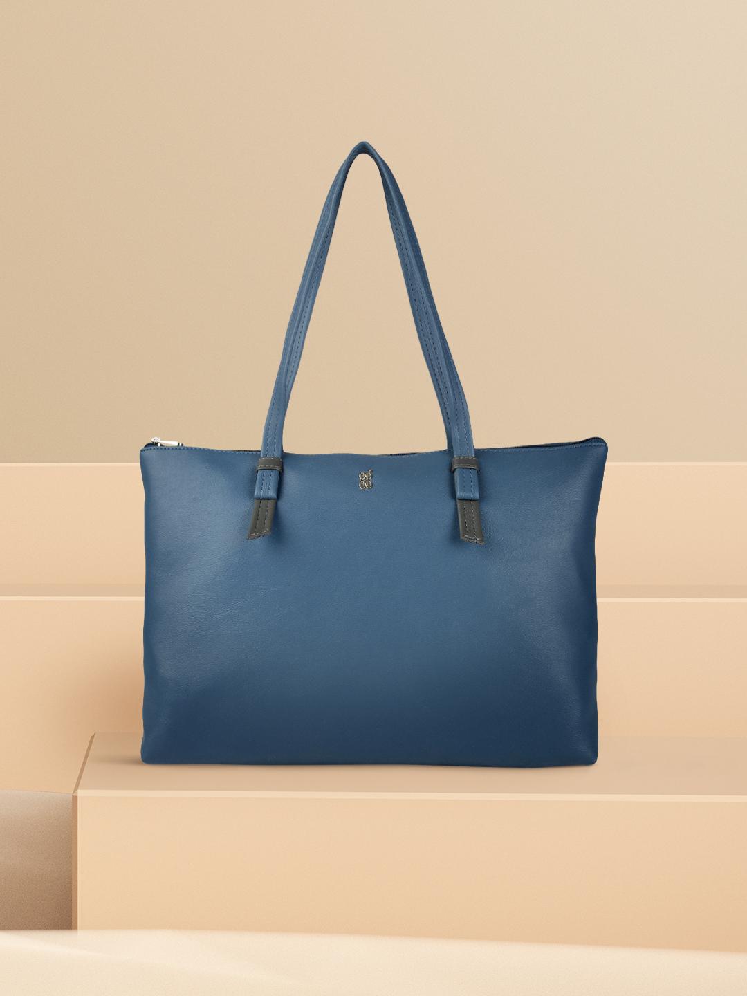Buy Baggit Women Blue Solid Laptop Shoulder Bag - Handbags for Women ...