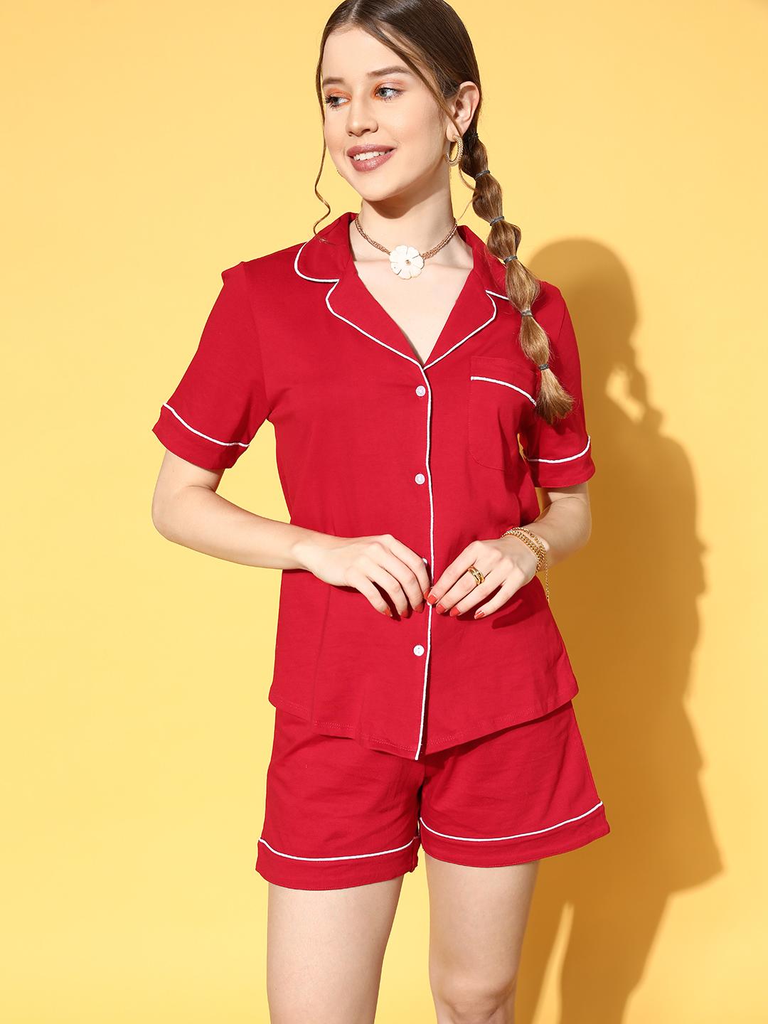 Buy ETC Women Red Night Suit - Night Suits for Women 13953862 | Myntra
