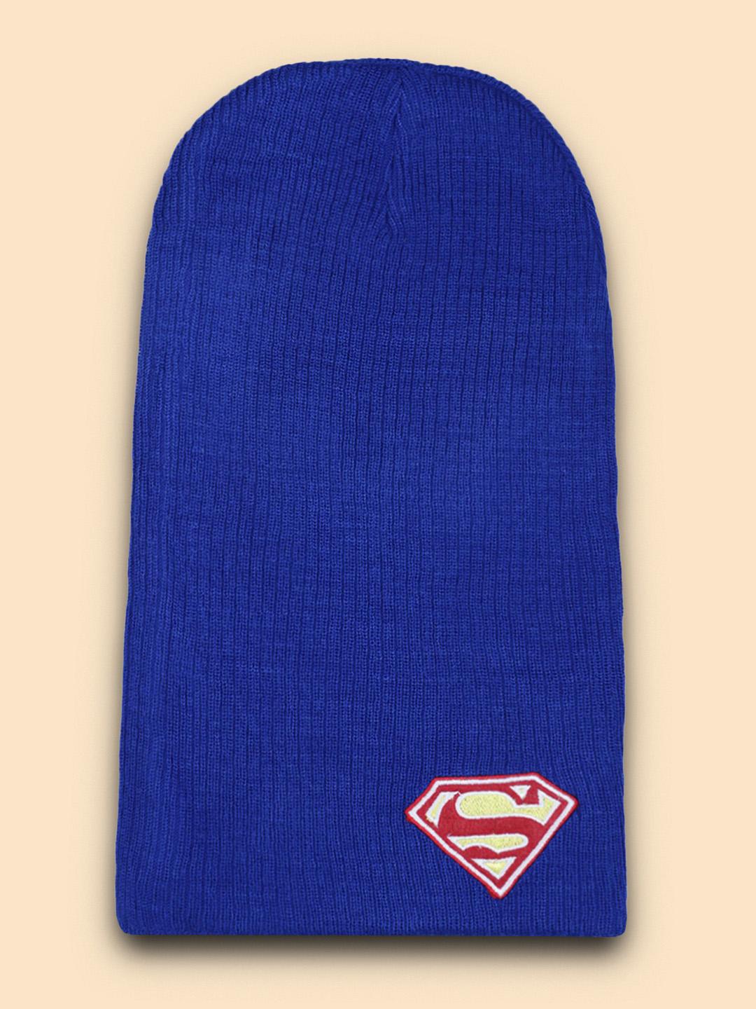 Buy Free Authority Men Blue & Red Solid Superman Beanie - Caps for Men ...