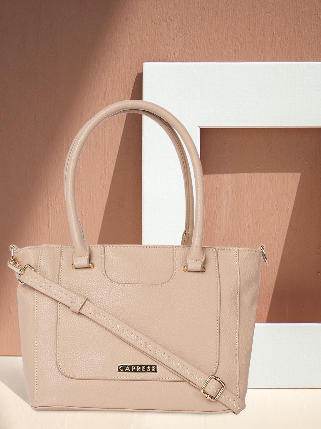 Buy Caprese Women Peach Coloured Solid Handheld Bag - Handbags for ...