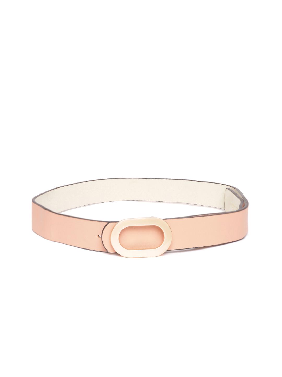 Buy DressBerry Women Peach Coloured Solid Belt - Belts for Women ...
