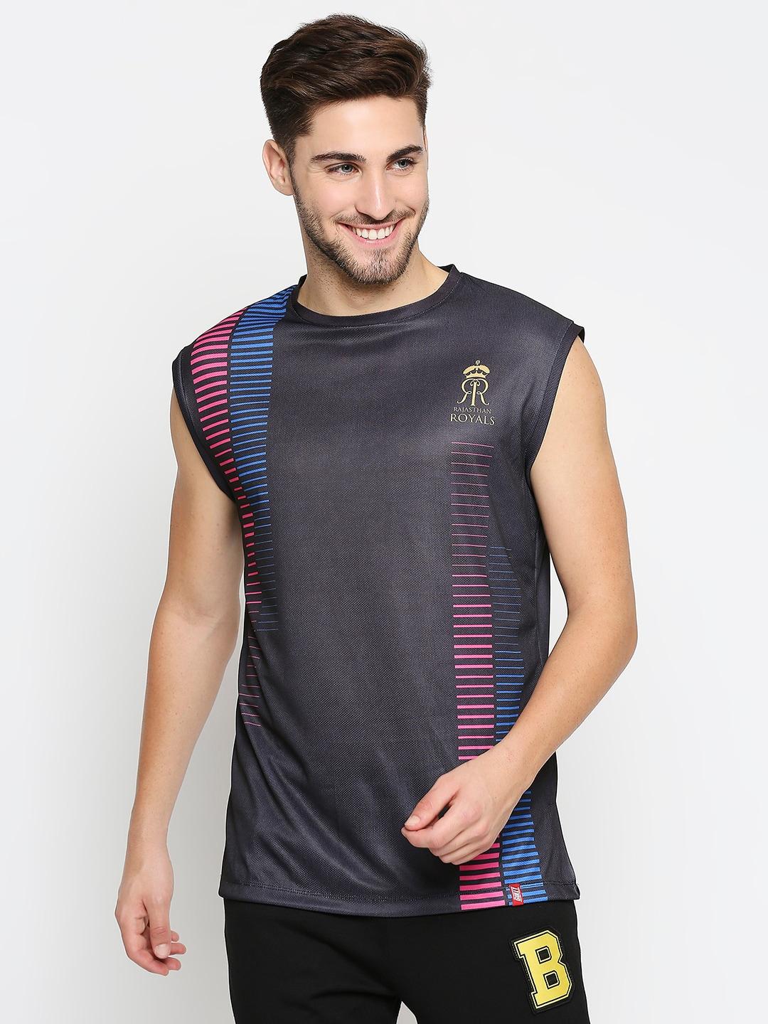 Buy GULLY Men Black Rajasthan Royals Printed T Shirt - Tshirts for Men ...
