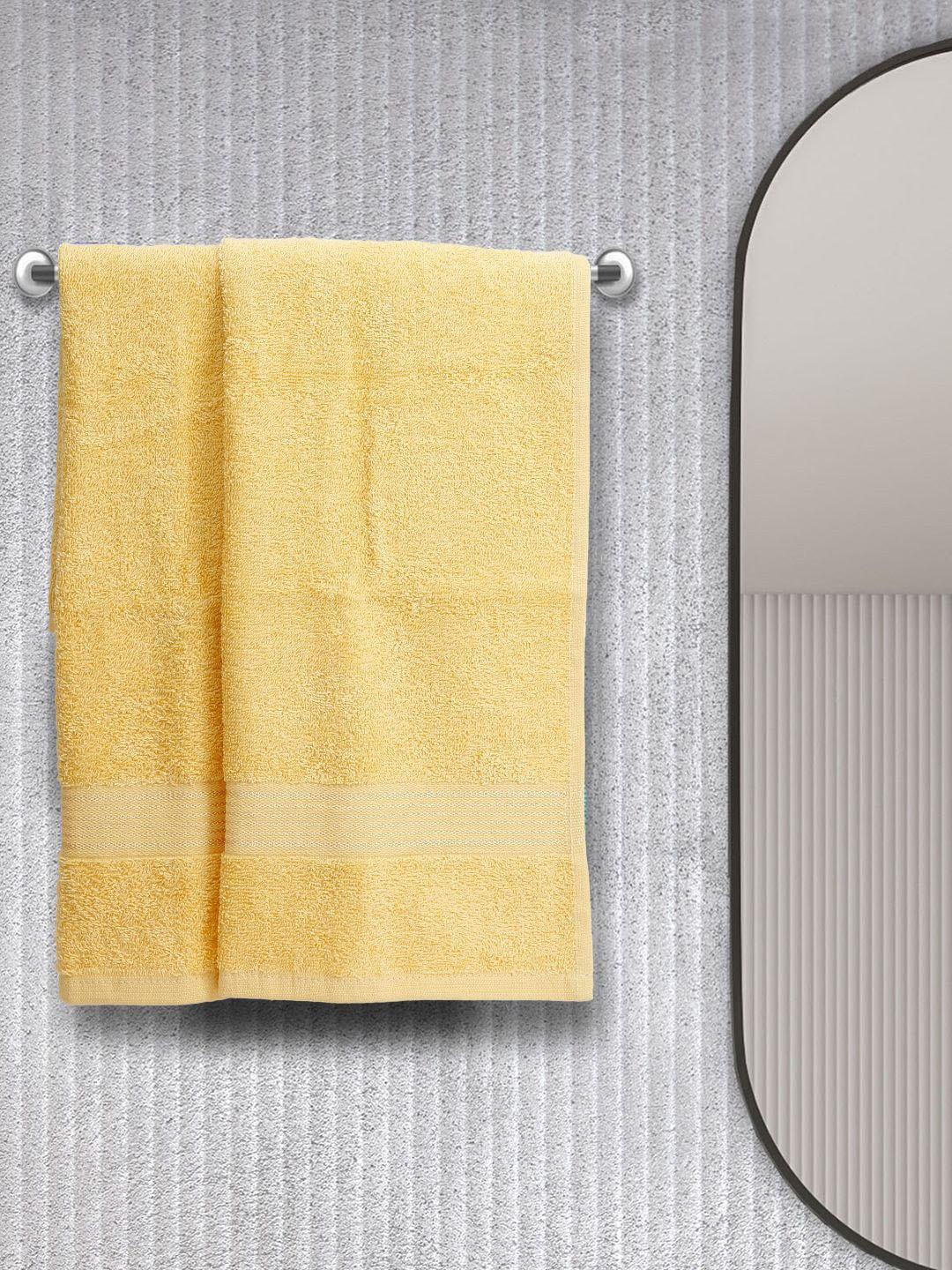Buy KOPA Set Of 2 Yellow Solid 380GSM 100% Cotton Hand Towels - Hand ...
