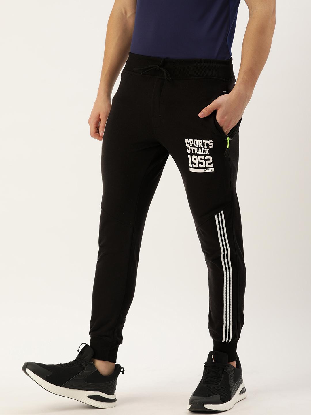 Buy Sports52 Wear Men Black Slim Fit Brand Logo Printed Joggers - Track ...