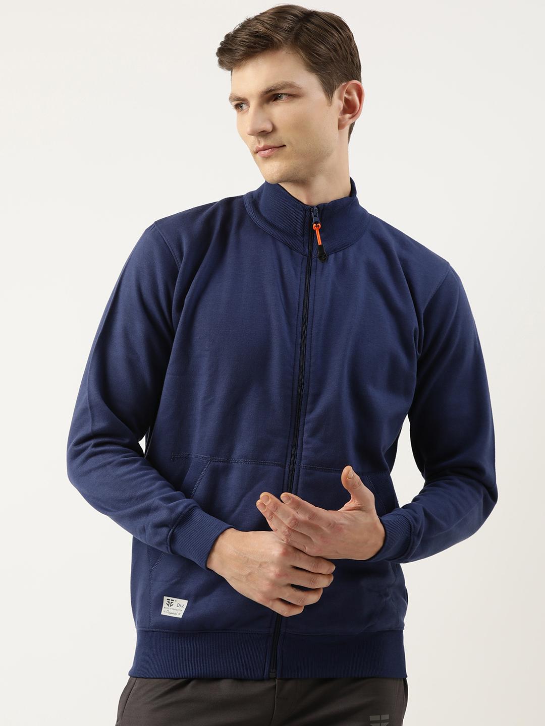Buy Sports52 Wear Solid Mock Collar Front Open Sweatshirt - Sweatshirts ...
