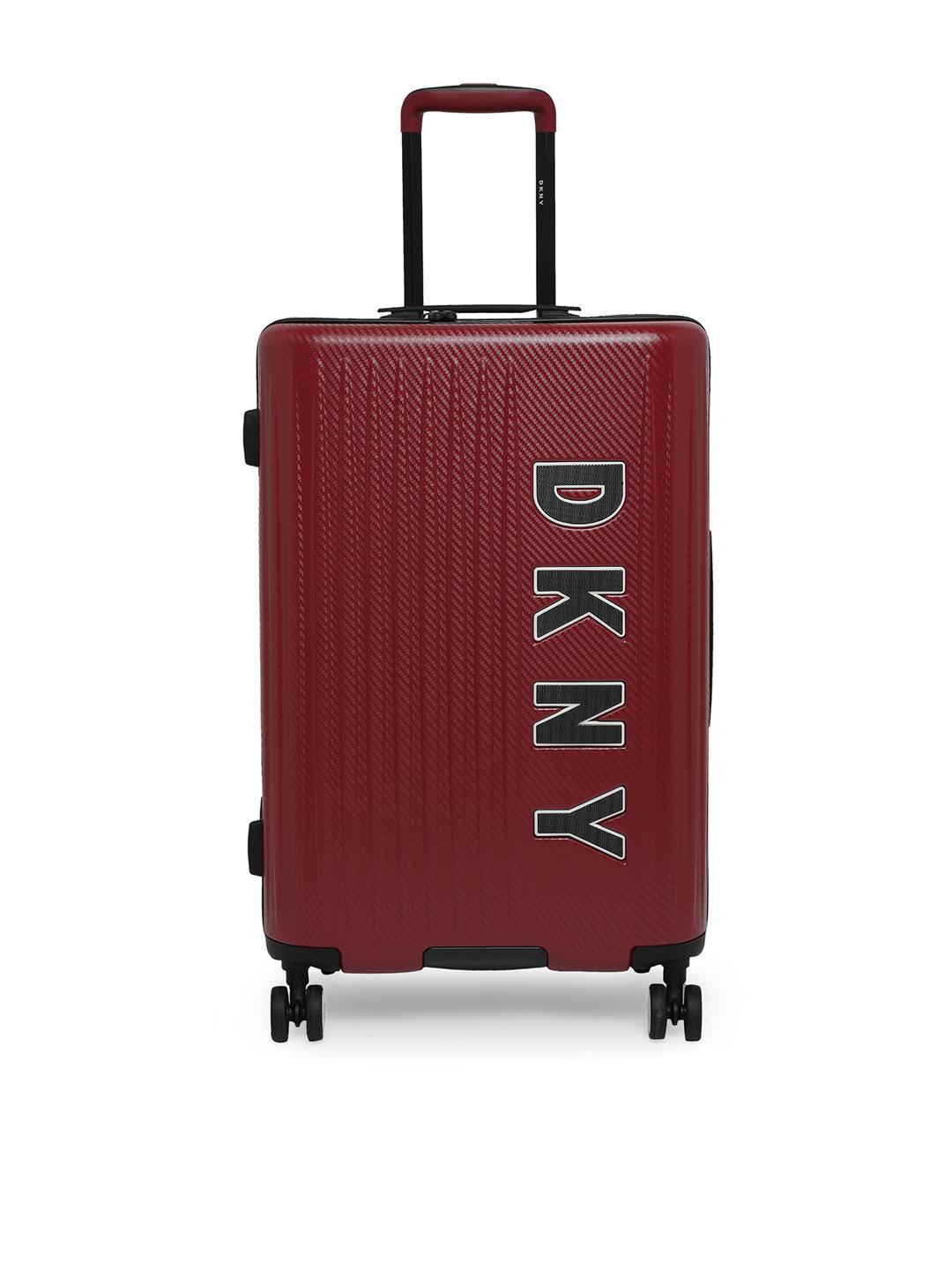 Buy DKNY Red Textured BLAZE HS Hard Sided Medium Trolley Suitcase ...