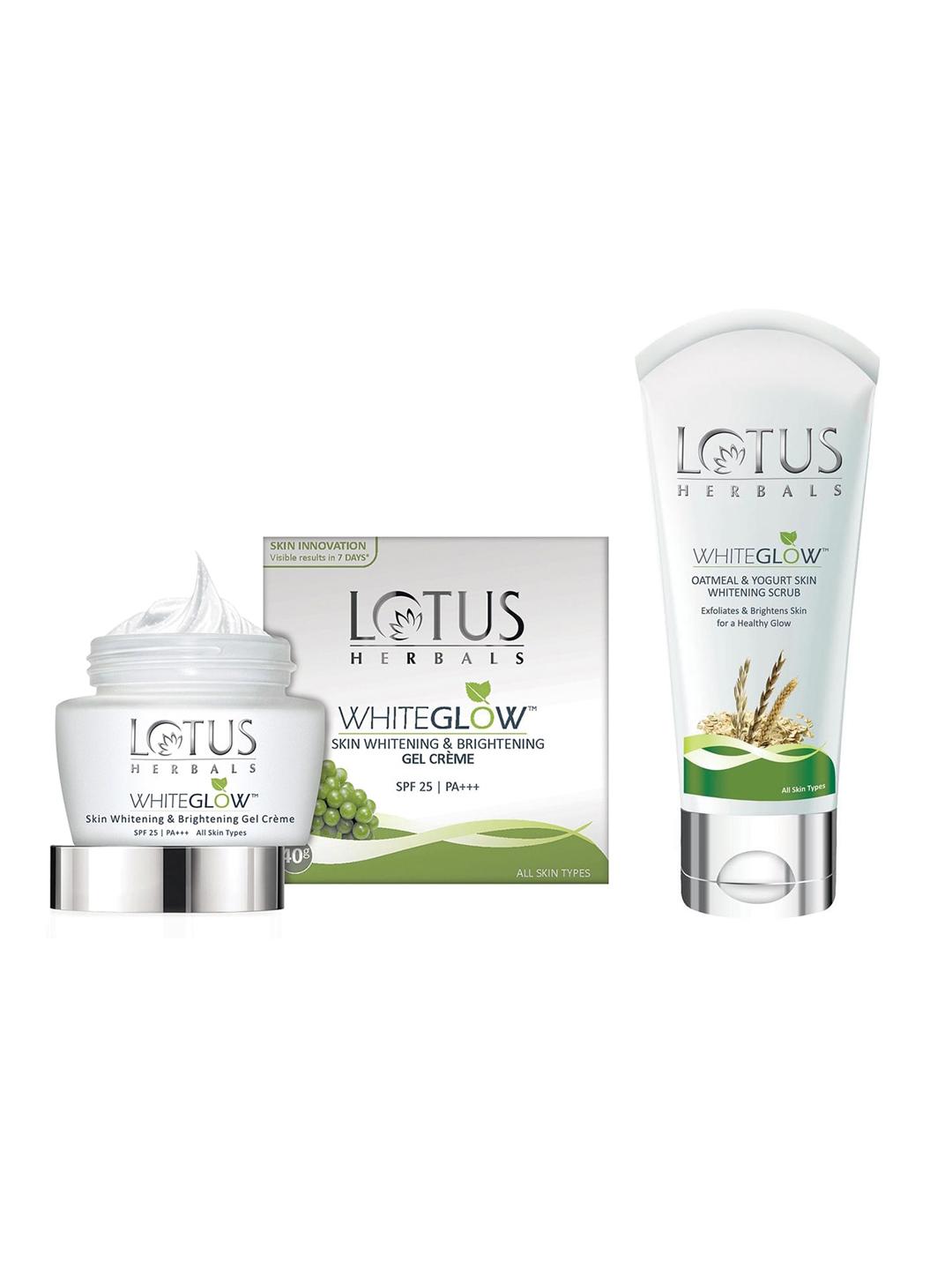 Buy Lotus Herbals Set Of Sustainable White Glow SPF 25++ Gel Creme ...
