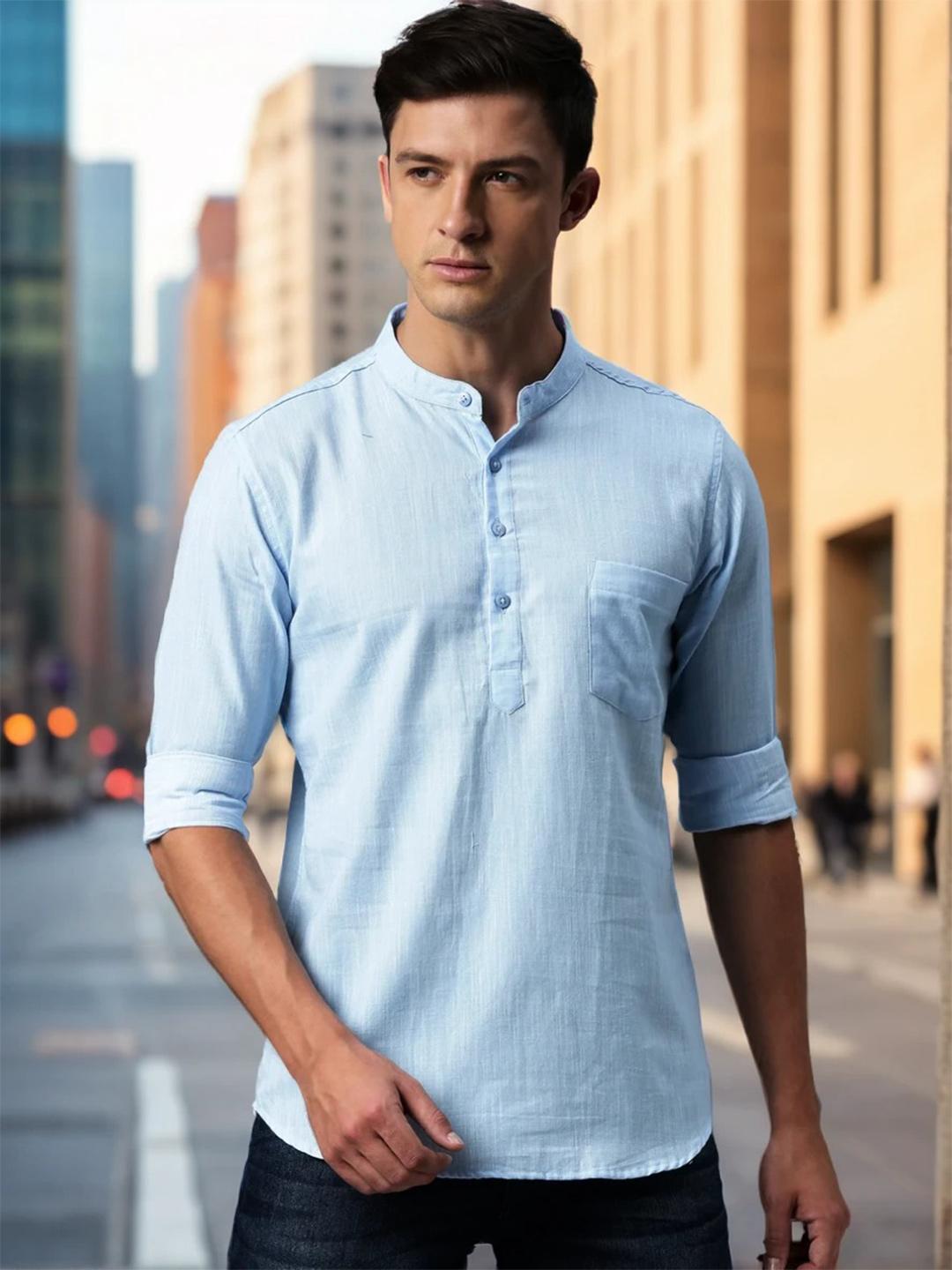 Buy Kryptic Men Blue Cotton Short Kurta - Kurtas for Men 14592848 | Myntra