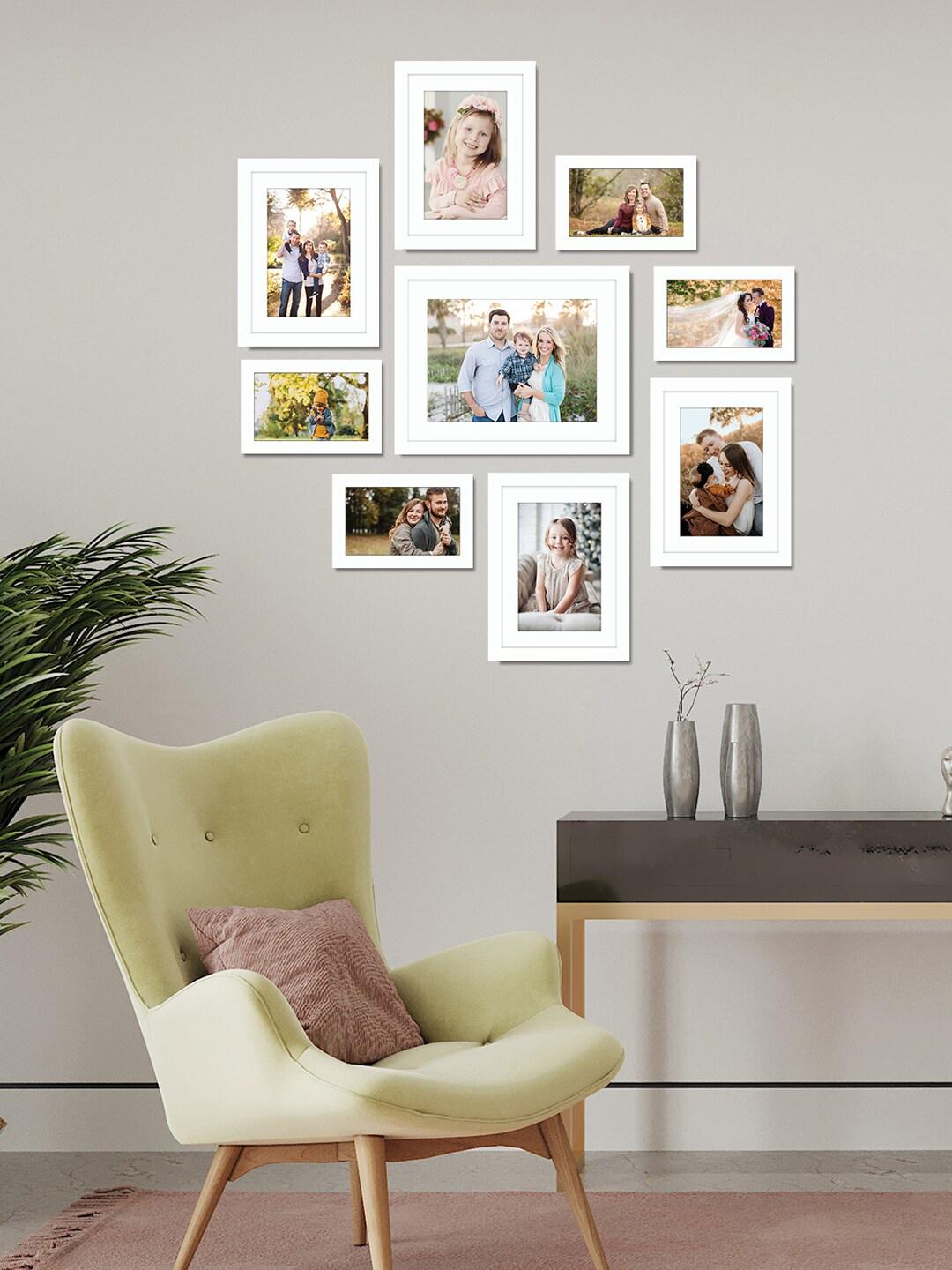 Buy RANDOM Set Of 9 White Solid Individual Wall Photo Frames - Photo ...