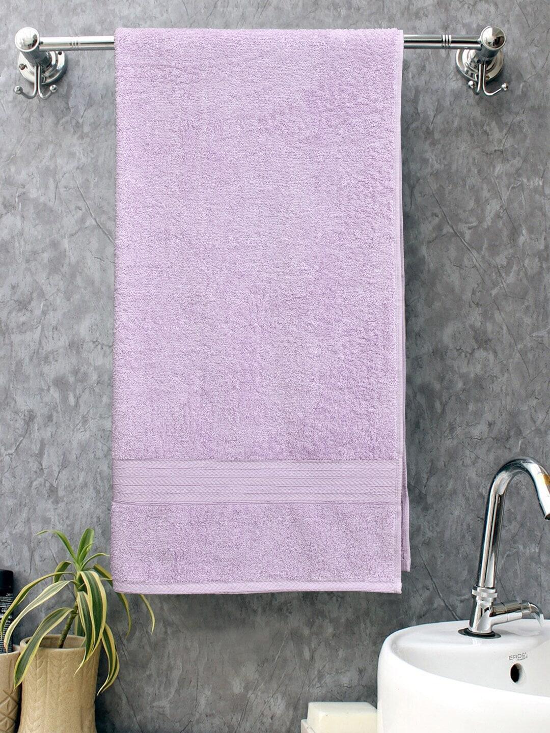 Buy BOMBAY DYEING Violet Solid Pure Cotton 450GSM Super Soft Adult ...