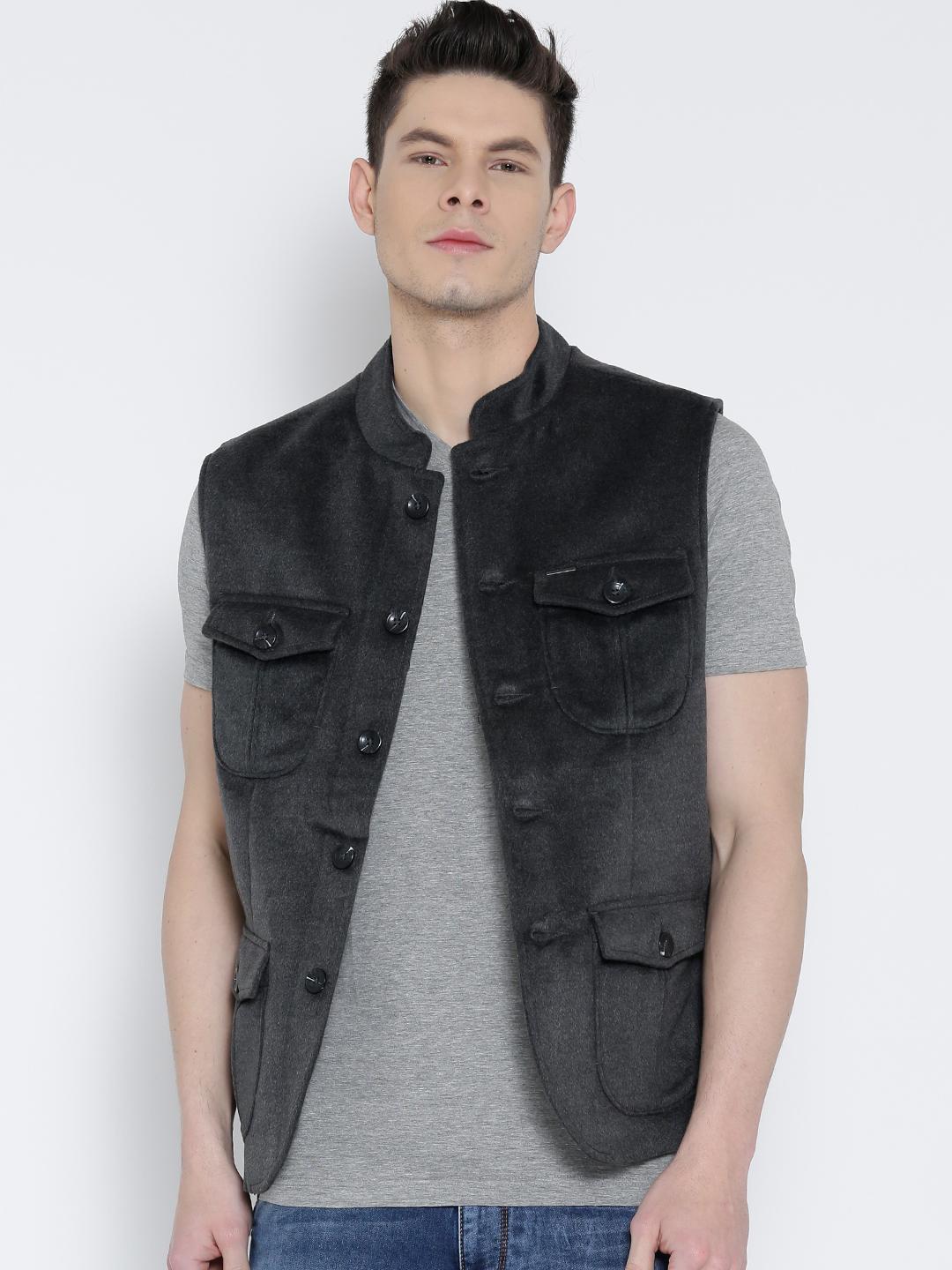Buy Numero Uno Charcoal Grey Sleeveless Jacket - Jackets for Men ...