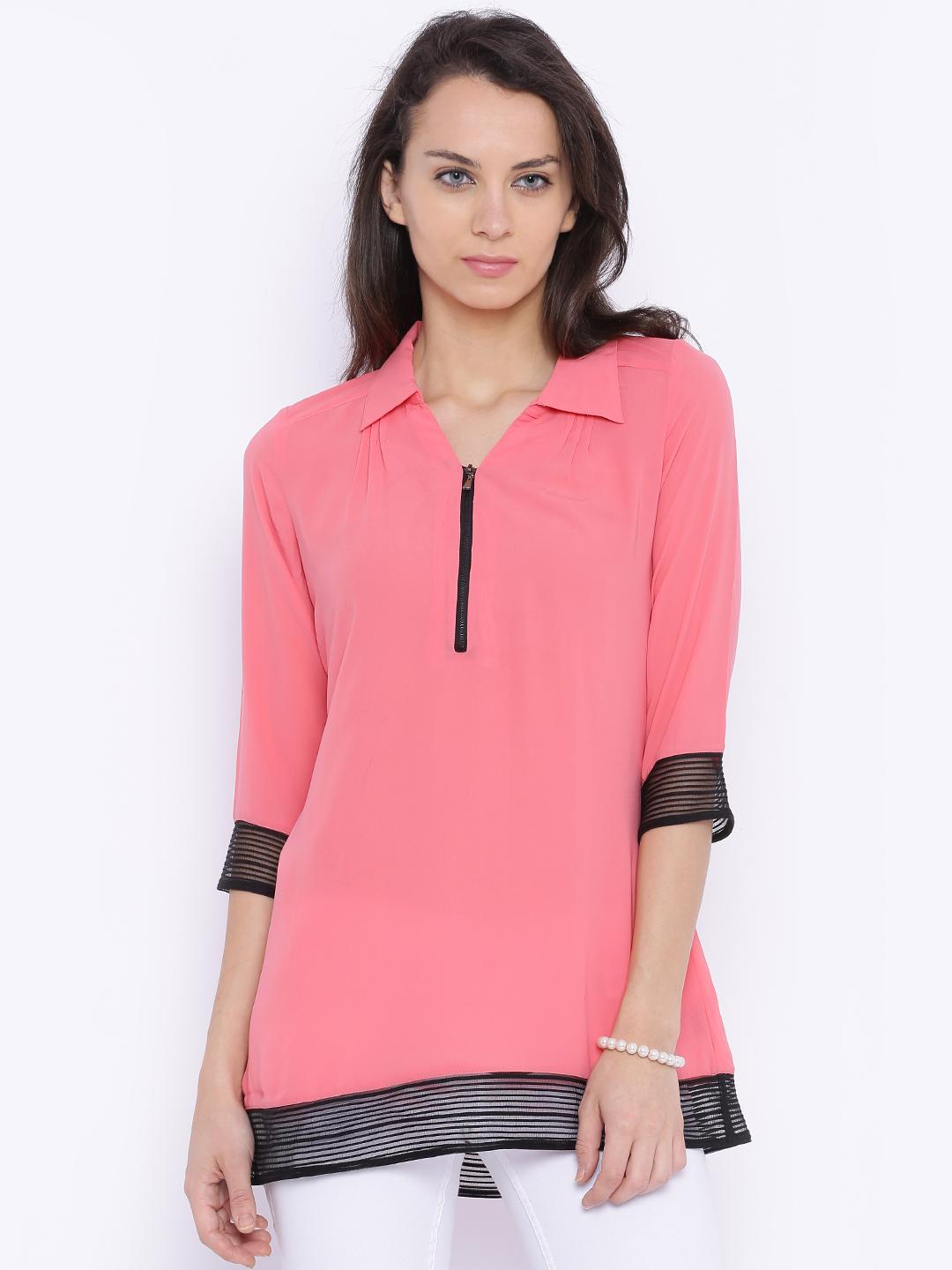 Buy 109F Pink Polyester Tunic - Tunics for Women 1471876 | Myntra