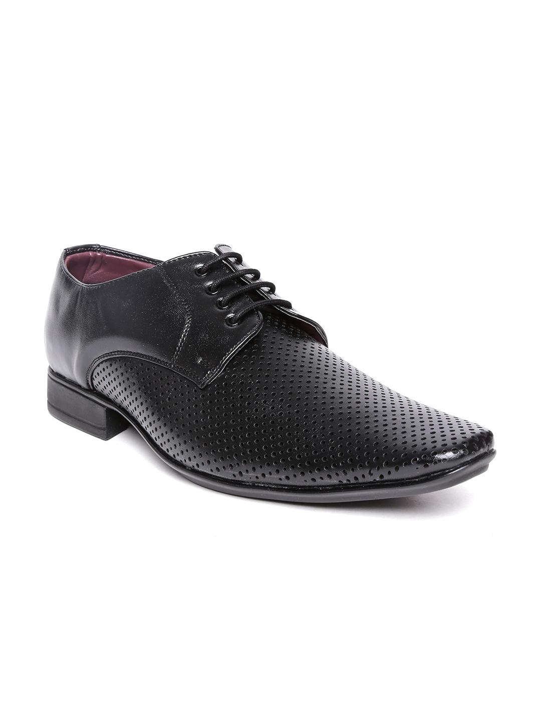 Buy Footin By Bata Men Black Cut Out Semiformal Shoes - Formal Shoes ...