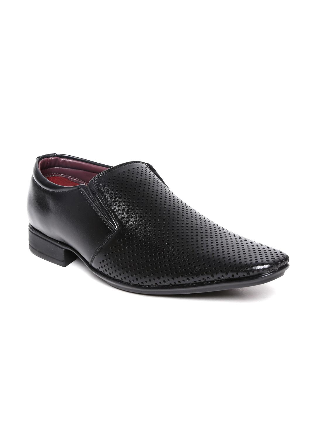 Buy Footin By Bata Men Black Cut Out Semiformal Shoes - Formal Shoes ...