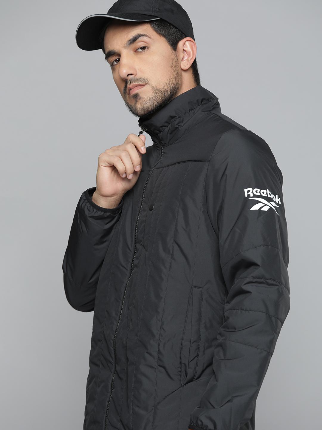 Buy Reebok Men Black Solid Sporty Jacket - Jackets for Men 14791798 ...