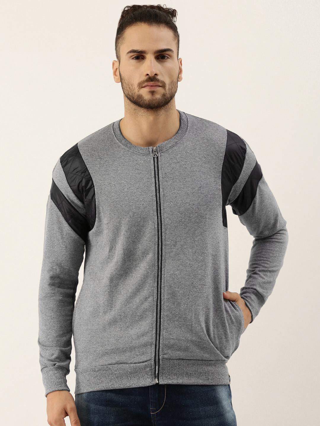 Buy Campus Sutra Men Grey & Black Windcheater Tailored Jacket - Jackets ...