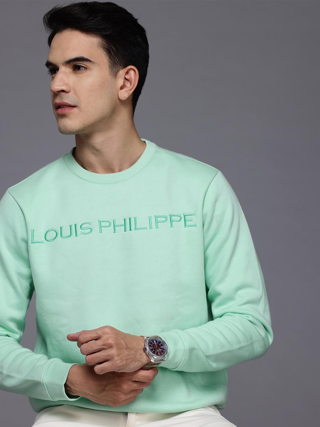 Buy Louis Philippe Brand Name Embroidered Solid Sweatshirt ...