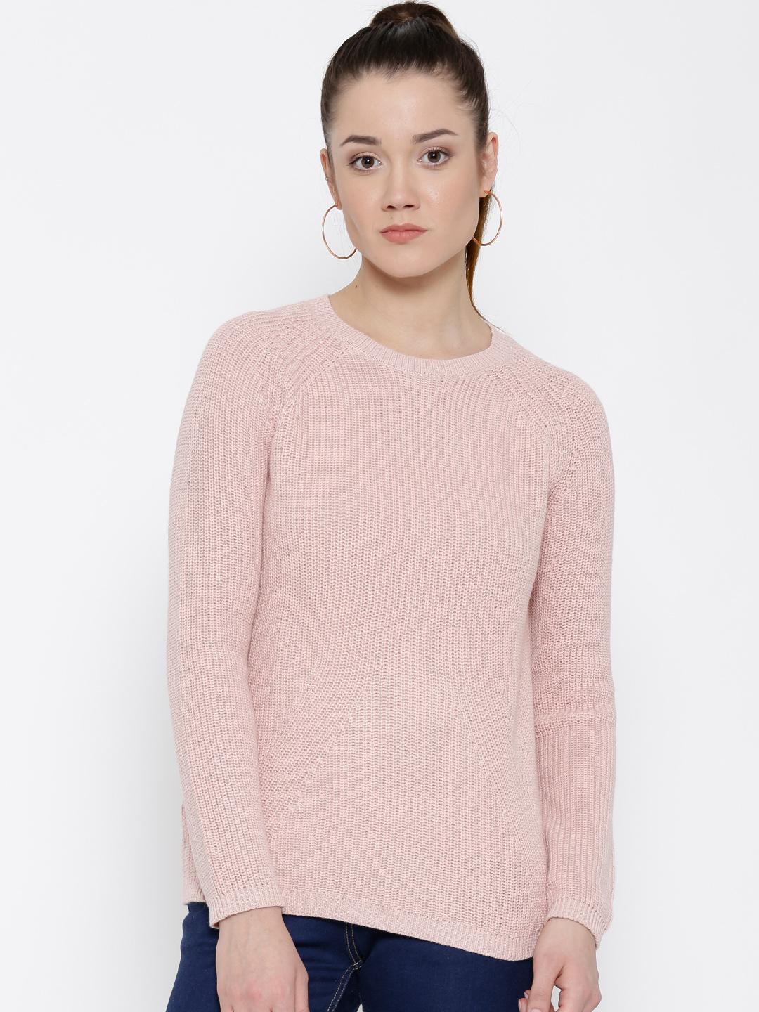 Buy MANGO Women Pink Patterned Sweater - Sweaters for Women 1486552 ...