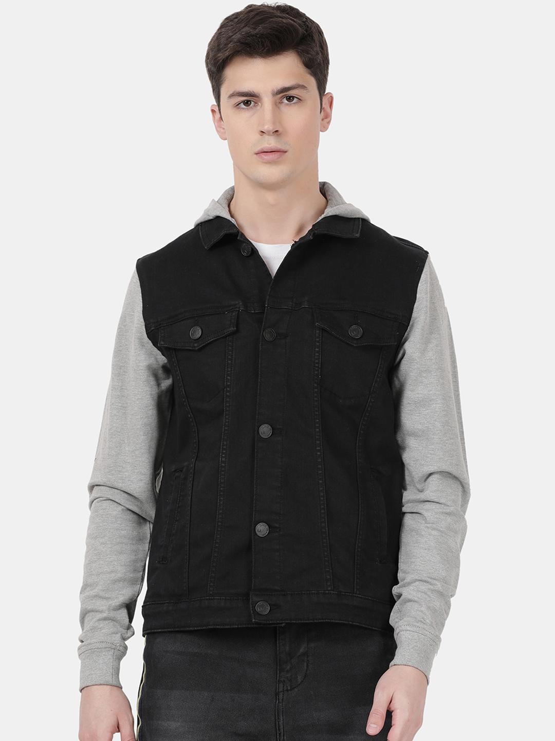 Buy Llak Jeans Men Black Longline Denim Jacket - Jackets for Men ...
