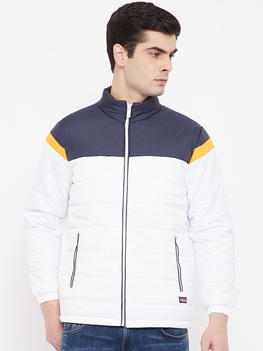 Buy Duke Men White And Blue Colourblocked Padded Jacket - Jackets for ...