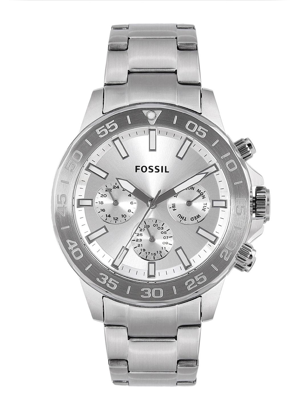 Buy Fossil Men Silver Toned Bannon Analogue Watch BQ2490 - Watches for ...