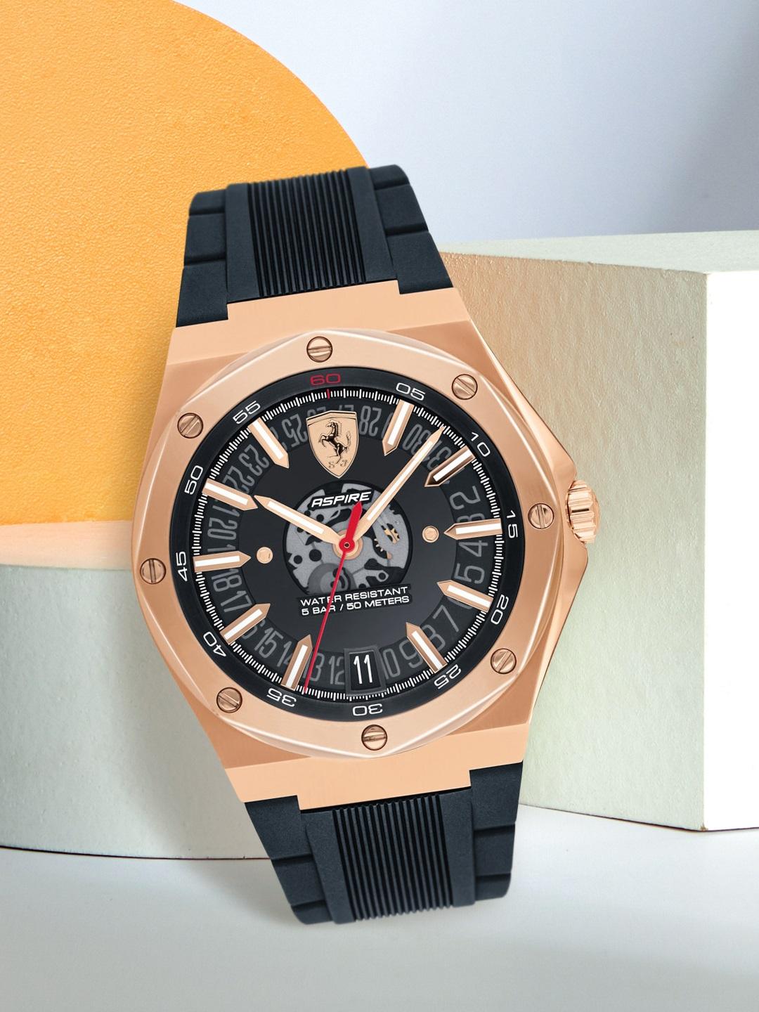 Buy SCUDERIA FERRARI Men Blue Brass Dial & Blue Straps Analogue Watch ...