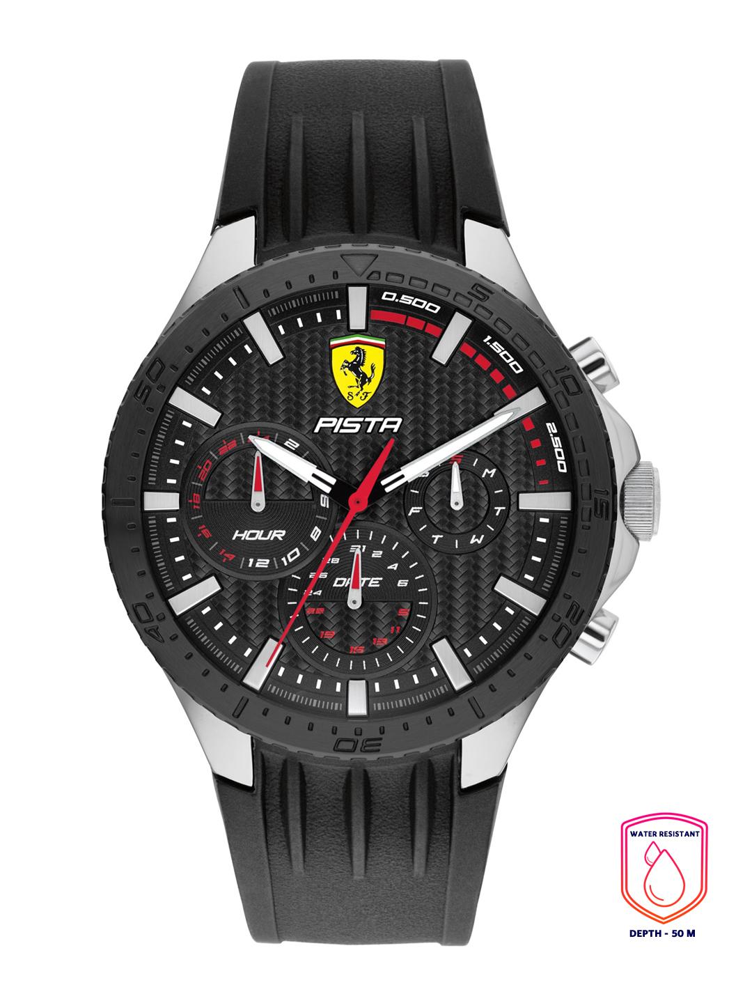 Buy SCUDERIA FERRARI Men Black Brass Dial & Black Straps Analogue Watch ...