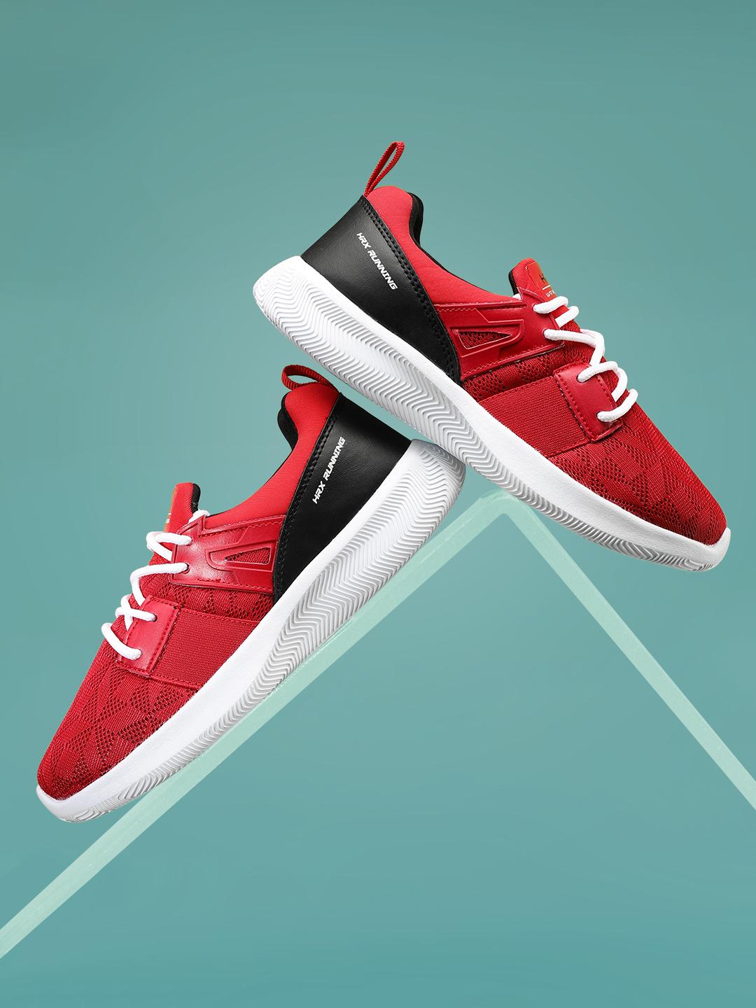 Buy HRX By Hrithik Roshan U 17 Unisex Red Woven Design Running Shoes ...