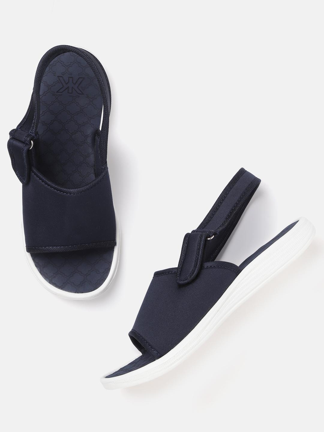 Buy Kook N Keech Women Navy Blue Solid Open Toe Flats - Flats for Women ...
