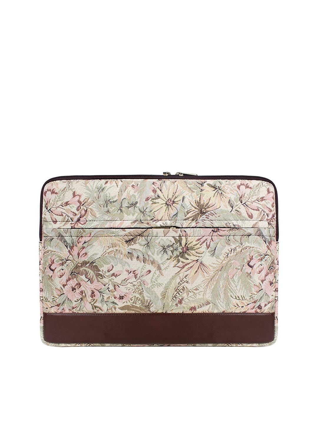 Buy THE CLOWNFISH Python Unisex Beige & Brown Printed Leather Laptop ...