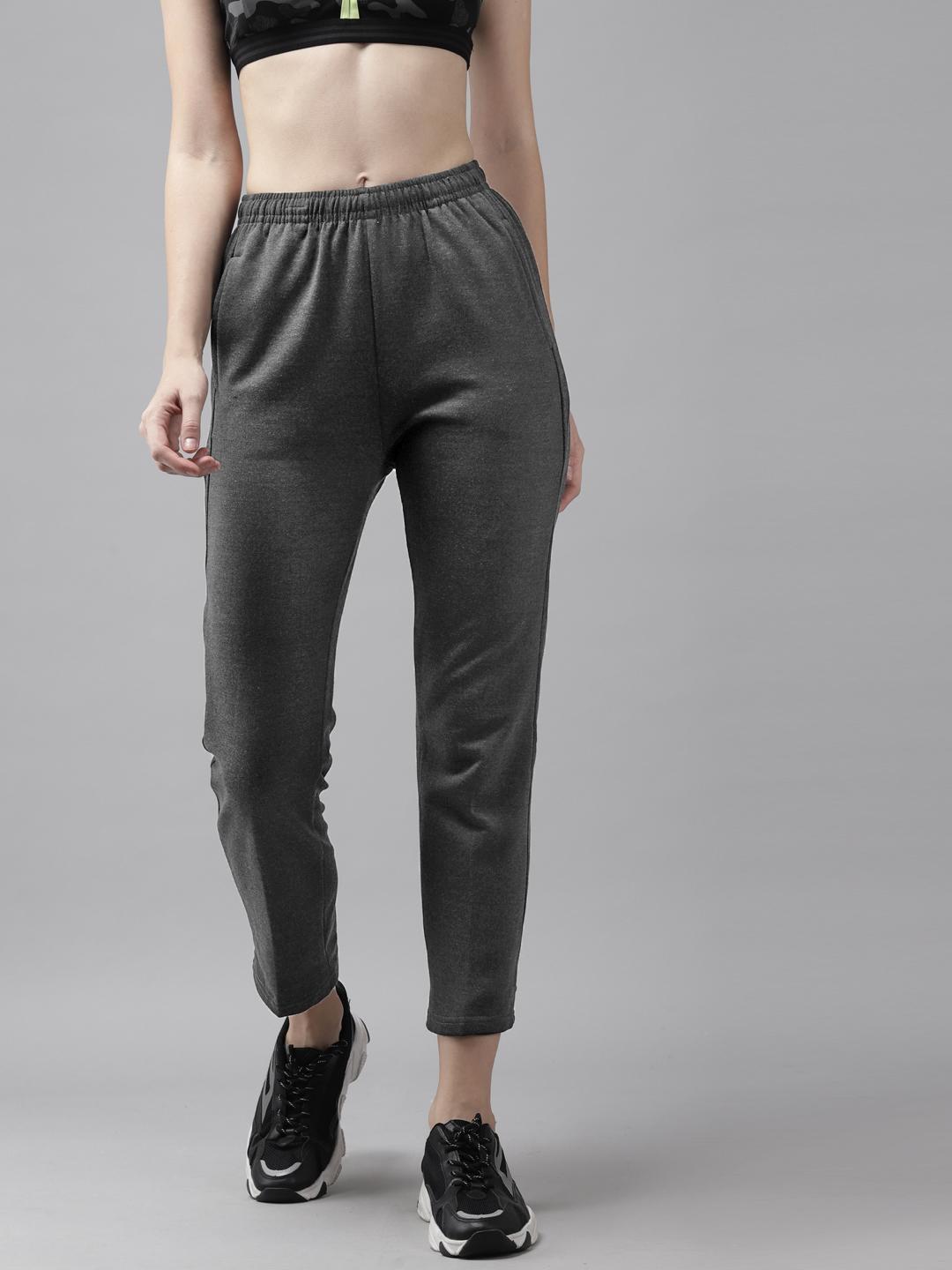Buy Cayman Women Charcoal Grey Solid Cropped Track Pants - Track Pants ...