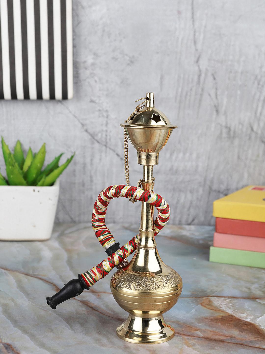 Buy EXIM DECOR Dummy Hukkah Gold Brass Metallic Living Room Set Of 2 ...