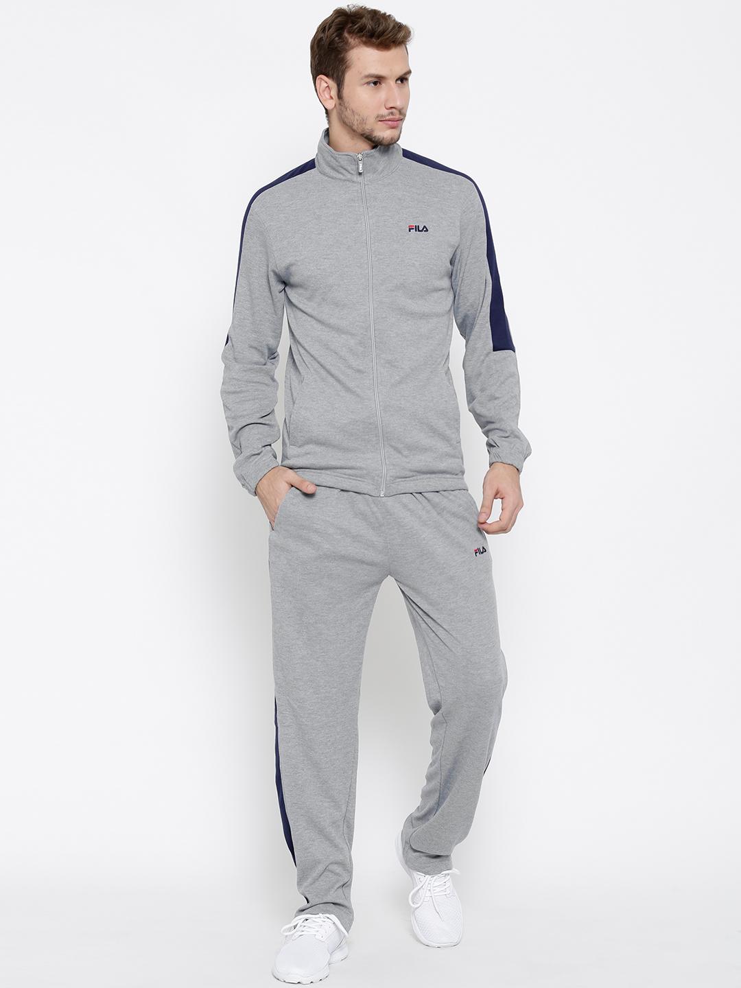 Buy FILA Grey Melange MIGO Tracksuit - Tracksuits for Men 1502753 | Myntra