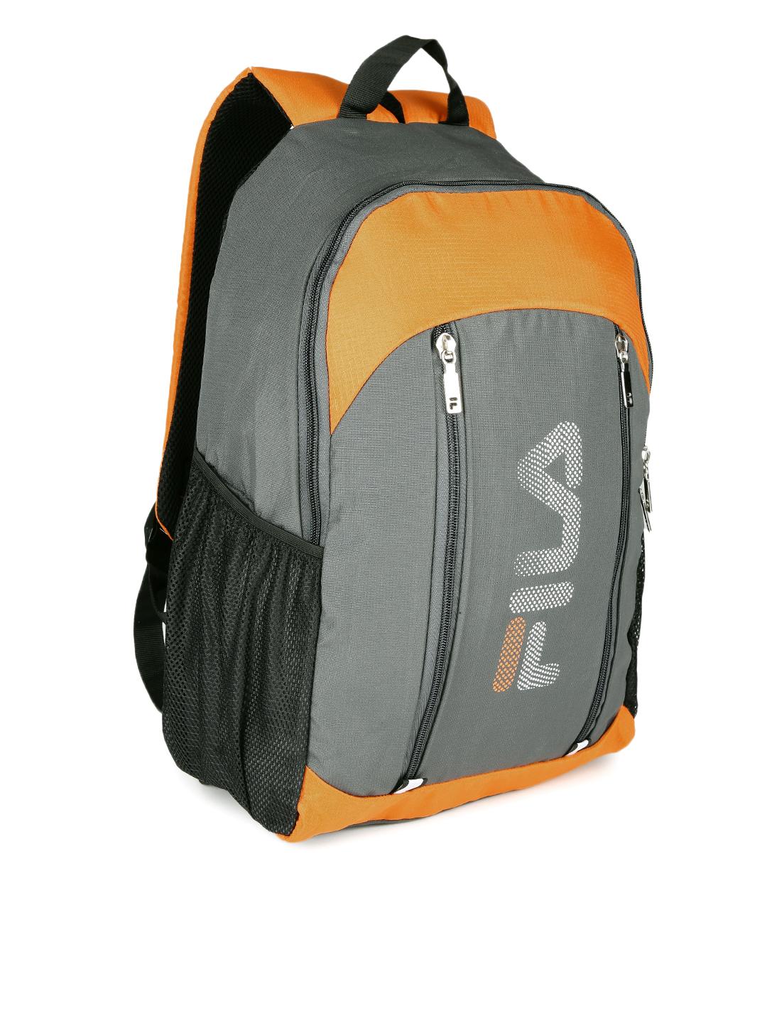 Buy FILA Unisex Grey & Orange Earth Laptop Backpack - Backpacks for ...