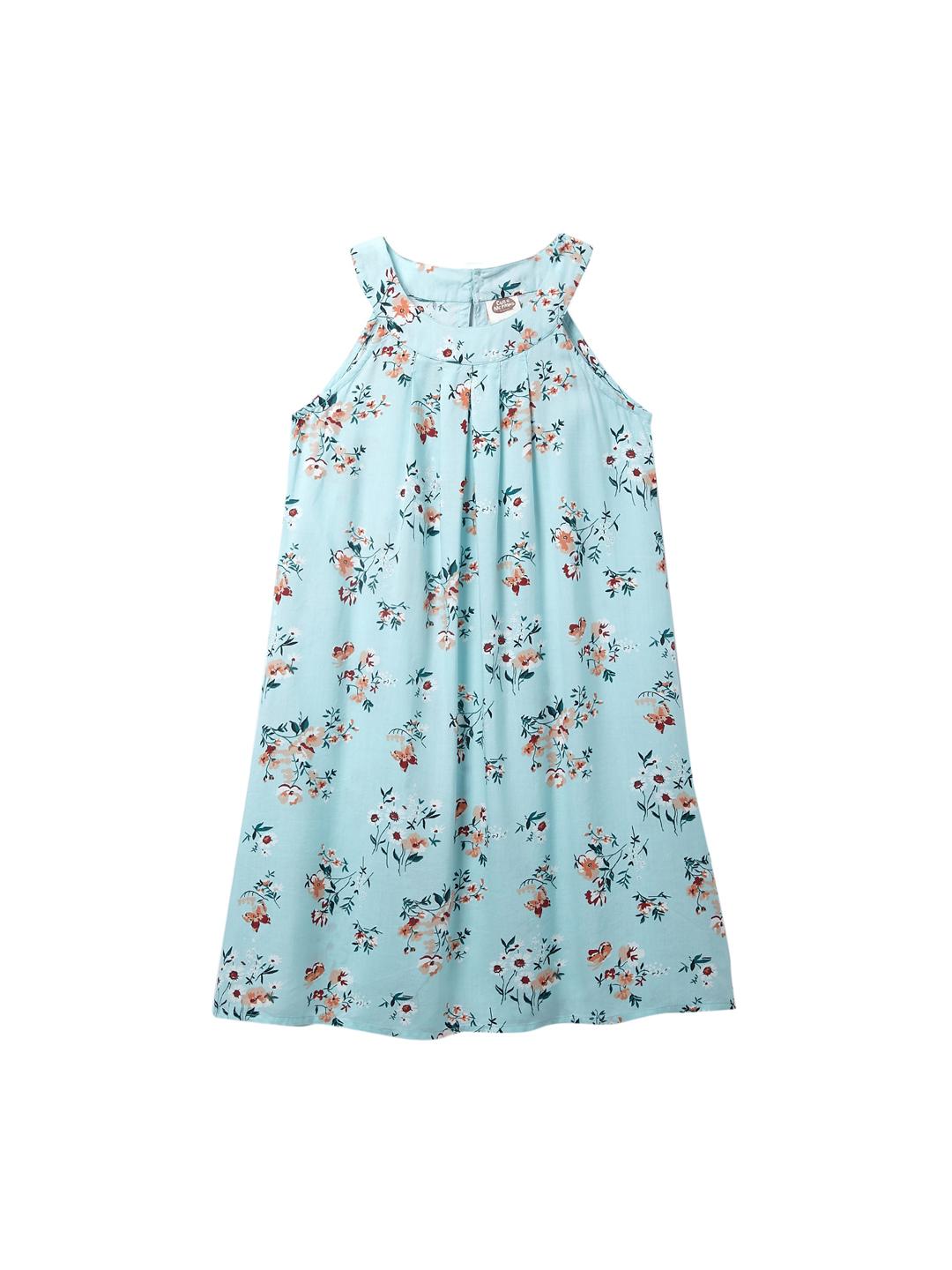 Buy Cub McPaws Girls Blue & Red Floral A Line Dress - Dresses for Girls ...