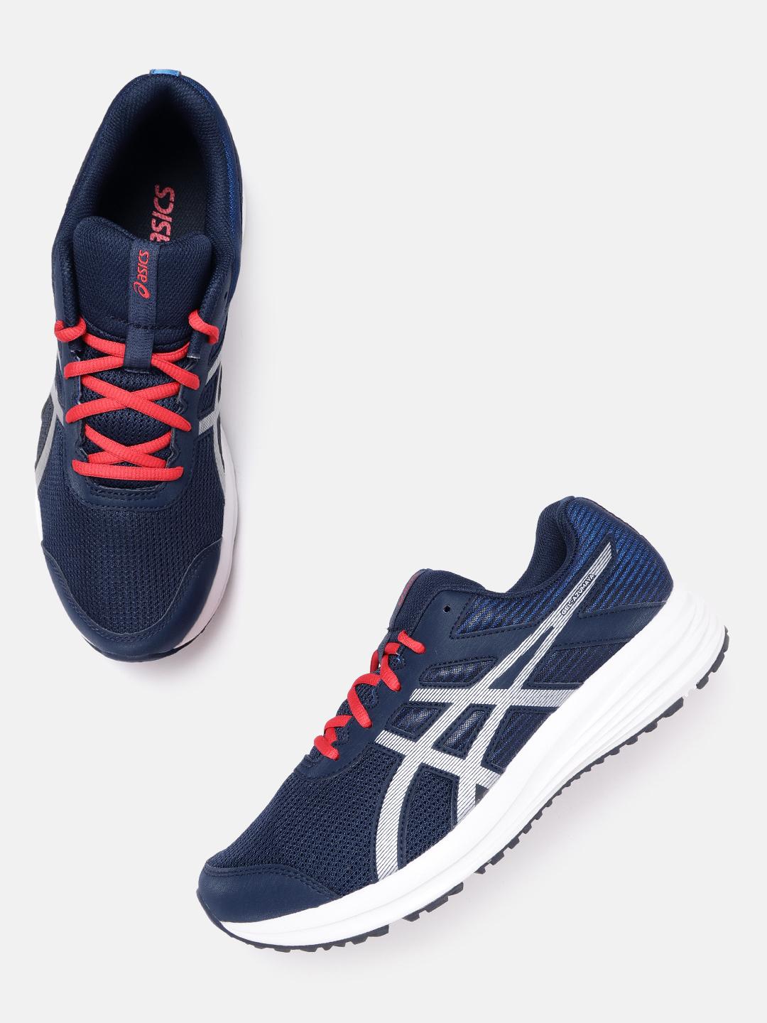 Buy ASICS Men Navy Blue Woven Design Gel Azumaya Running Shoes - Sports ...