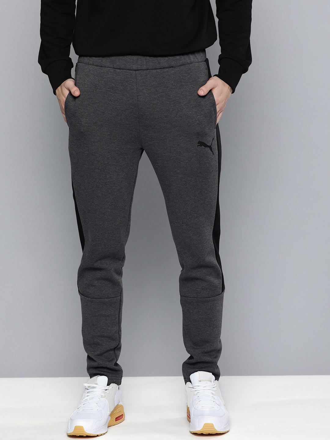 Buy Puma Evostripe Men's Dark Gray Heather Solid Slim Fit DryCell Sweat ...
