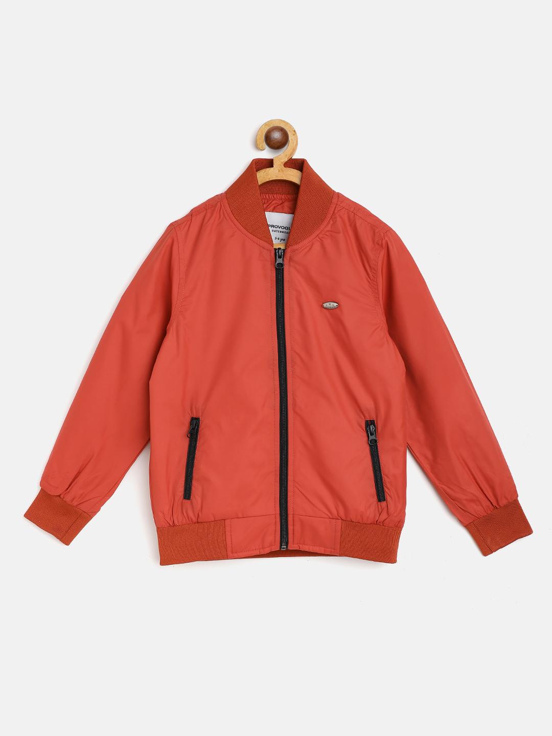 Buy Provogue Boys Rust Red Solid Bomber Jacket - Jackets for Boys ...