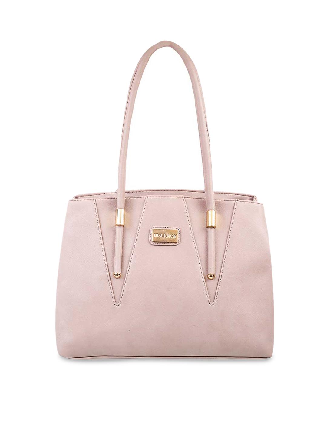 Buy WALKWAY By Metro Peach Coloured Structured Shoulder Bag - Handbags ...