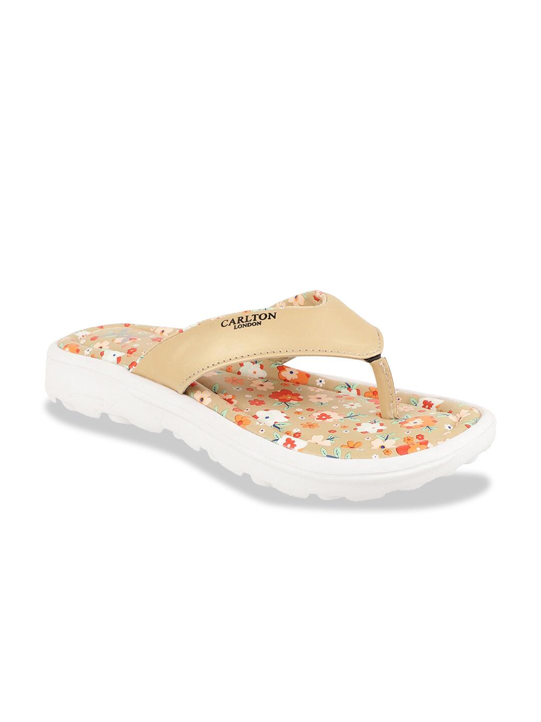 Buy Carlton London Sports Women Gold Toned Open Toe Flats - Flats for ...